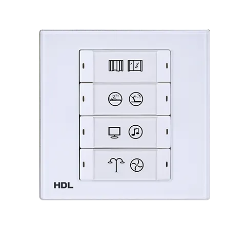 8-клавишная панель, металлические клавиши, европейский стандарт (без шинного соединителя HDL ...